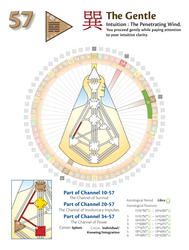 Human Design Gate 57, Lines 1-6